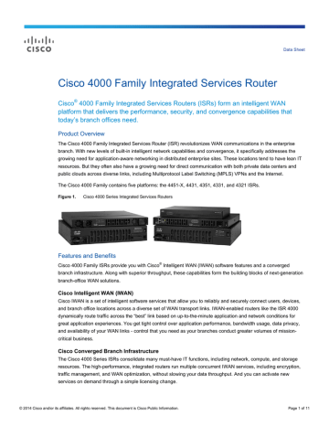 Cisco ISR 4451 Datasheet | Manualzz