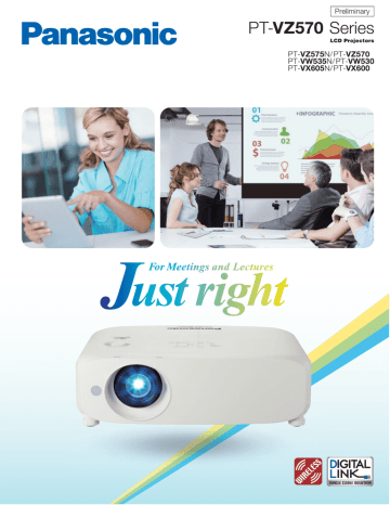 Panasonic PT-VW530 Datasheet | Manualzz