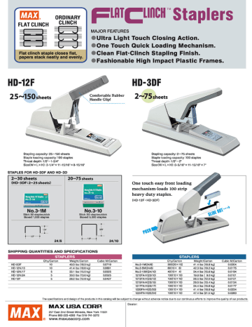 Max HD-12F Datasheet | Manualzz