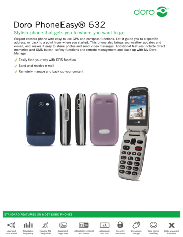Doro PhoneEasy 632 Datasheet | Manualzz