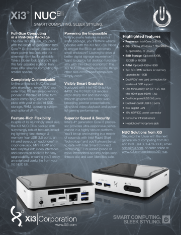 Xi3 Corporation Nuc Elli Datasheet | Manualzz