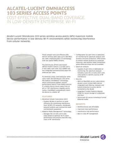 Alcatel-Lucent AP103 Datasheet | Manualzz