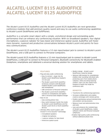 Alcatel-Lucent 8125 Audioffice Datasheet | Manualzz
