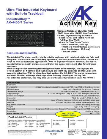 Active Key AK-4400-TU Datasheet | Manualzz