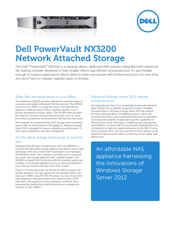 DELL PowerVault NX3200 Datasheet | Manualzz