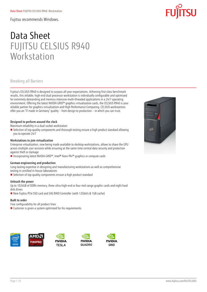 Fujitsu CELSIUS R940 | Manualzz