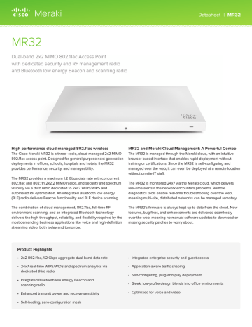 Cisco MR32 Datasheet | Manualzz