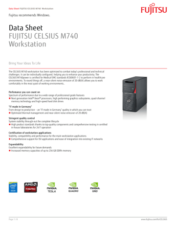 Fujitsu CELSIUS M740 Datasheet | Manualzz