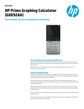 HP Prime Datasheet | Manualzz