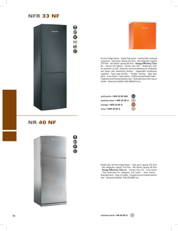 Nardi NFR 33 S fridge-freezer Datasheet | Manualzz