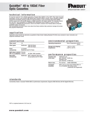 Panduit FC3XN-16-10NMBN Specification Sheet | Manualzz