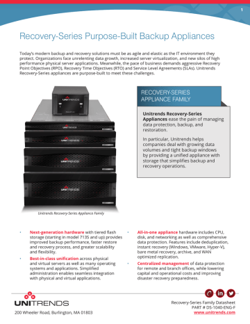 Unitrends Recovery 933S Datasheet | Manualzz