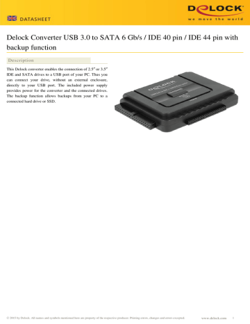 DeLOCK 61486 storage enclosure Datasheet | Manualzz