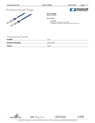 Monacor MCC-100/BL Datasheet | Manualzz
