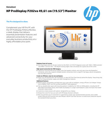 HP ProDisplay P202va Datasheet | Manualzz