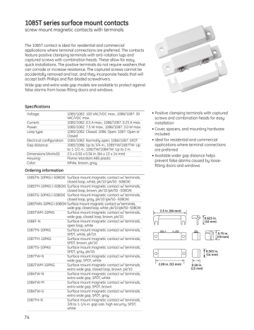 Interlogix 1085T-N Datasheet | Manualzz
