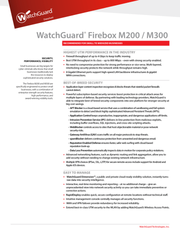 WatchGuard Firebox M200 Datasheet | Manualzz