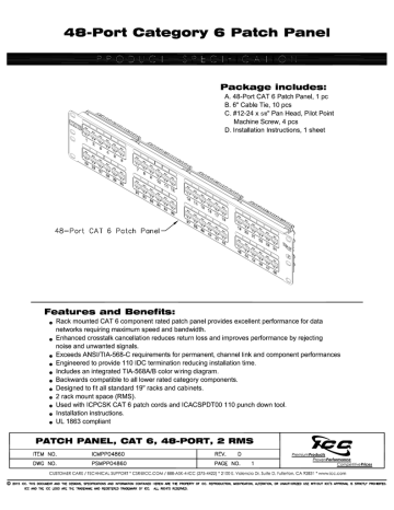 ICC ICMPP04860 patch panel Datasheet | Manualzz