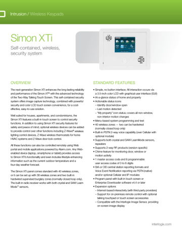 Interlogix Simon XTi Starter Kit Datasheet | Manualzz
