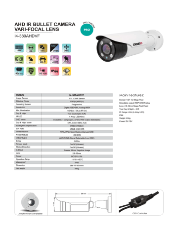 Provision-ISR I4-380AHDVF surveillance camera Datasheet | Manualzz