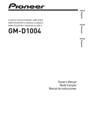Pioneer Amplifier GM-D1004 Owner's Manual | Manualzz