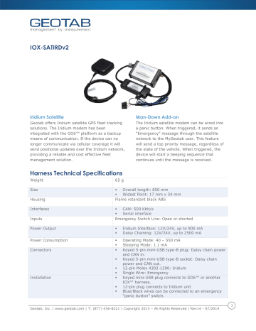 Geotab IOX-SATIRDv2 Installation Manual | Manualzz