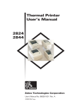 Zebra Thermal Printer LP 2844, TLP 2844 User's Manual | Manualzz