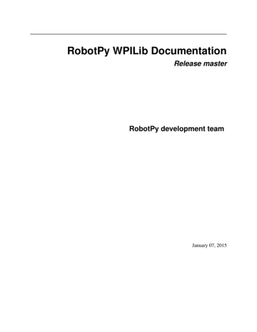 RobotPy WPILib Documentation | Manualzz