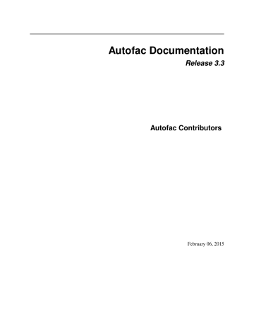 Autofac 3.3 Documentation | Manualzz