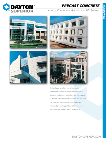 Dayton Superior Precast Concrete Insert Handbook | Manualzz