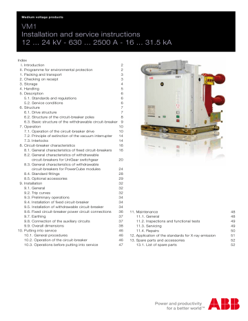 ABB VM1 Installation and service instructions | Manualzz