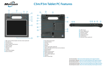 Motion C5m/F5m Tablet PC Quick Setup and Getting Started Guide | Manualzz