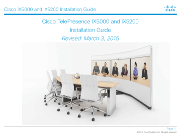 Cisco TelePresence IX5000 and IX5200 Installation Guide | Manualzz