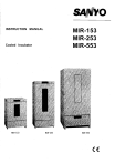SANYO MIR 153, MIR 253, MIR 553 Cooled Incubator INSTRUCTION MANUAL ...