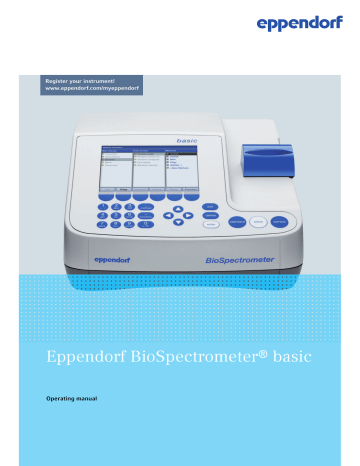 Eppendorf BioSpectrometer basic Operating manual | Manualzz
