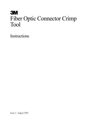 3M Fiber Optic Connector Crimp Tool Instructions | Manualzz