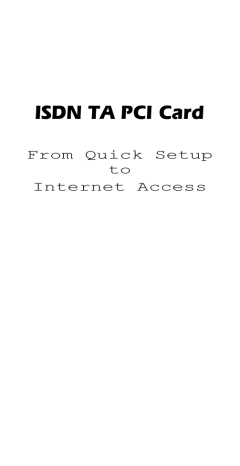 Abocom ISDN TA PCI Card PI128 User Manual | Manualzz
