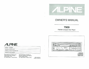 Alpine 7909 User's Manual | Manualzz