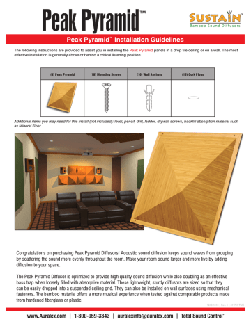 Peak Pyramid Sound Diffuser Installation Guidelines | Manualzz