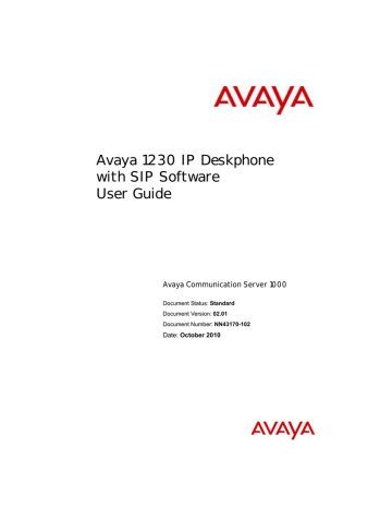 Avaya 1230 IP Deskphone User Guide | Manualzz