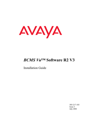 Avaya BCMS Vu Software R2 V3 Installation Guide | Manualzz