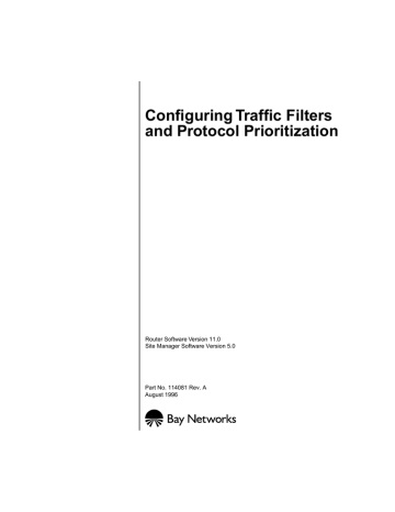 Bay Networks Router Traffic Filtering & Prioritization Manual | Manualzz