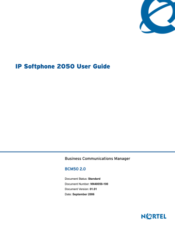 Nortel IP Softphone 2050 User Guide | Manualzz