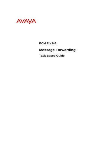 Avaya Message Forwarding User Guide | Manualzz