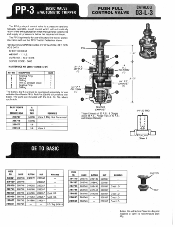 Bendix PP-3 Push Pull Control Valve Manual | Manualzz