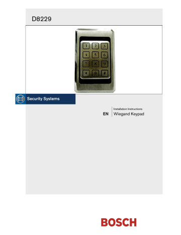 Bosch Wiegand Keypad D8229 Installation Instructions | Manualzz