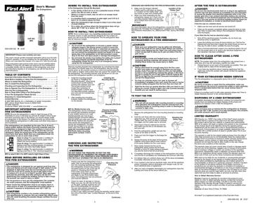 First Alert FE5R Fire Extinguisher Manual | Manualzz