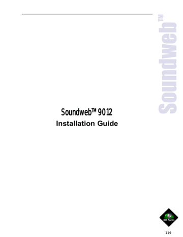 BSS Soundweb 9012 Installation Guide | Manualzz