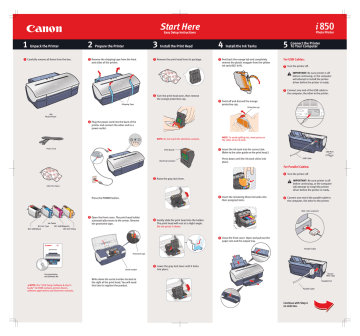 Canon i850 Photo Printer Setup Guide | Manualzz