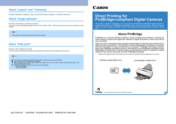 Canon PictBridge Printer User Manual | Manualzz